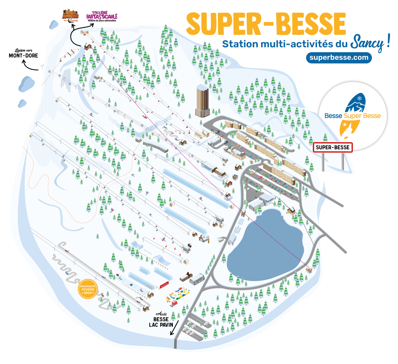 Super Besse, station de ski multi-activités à la montagne été et hiver.